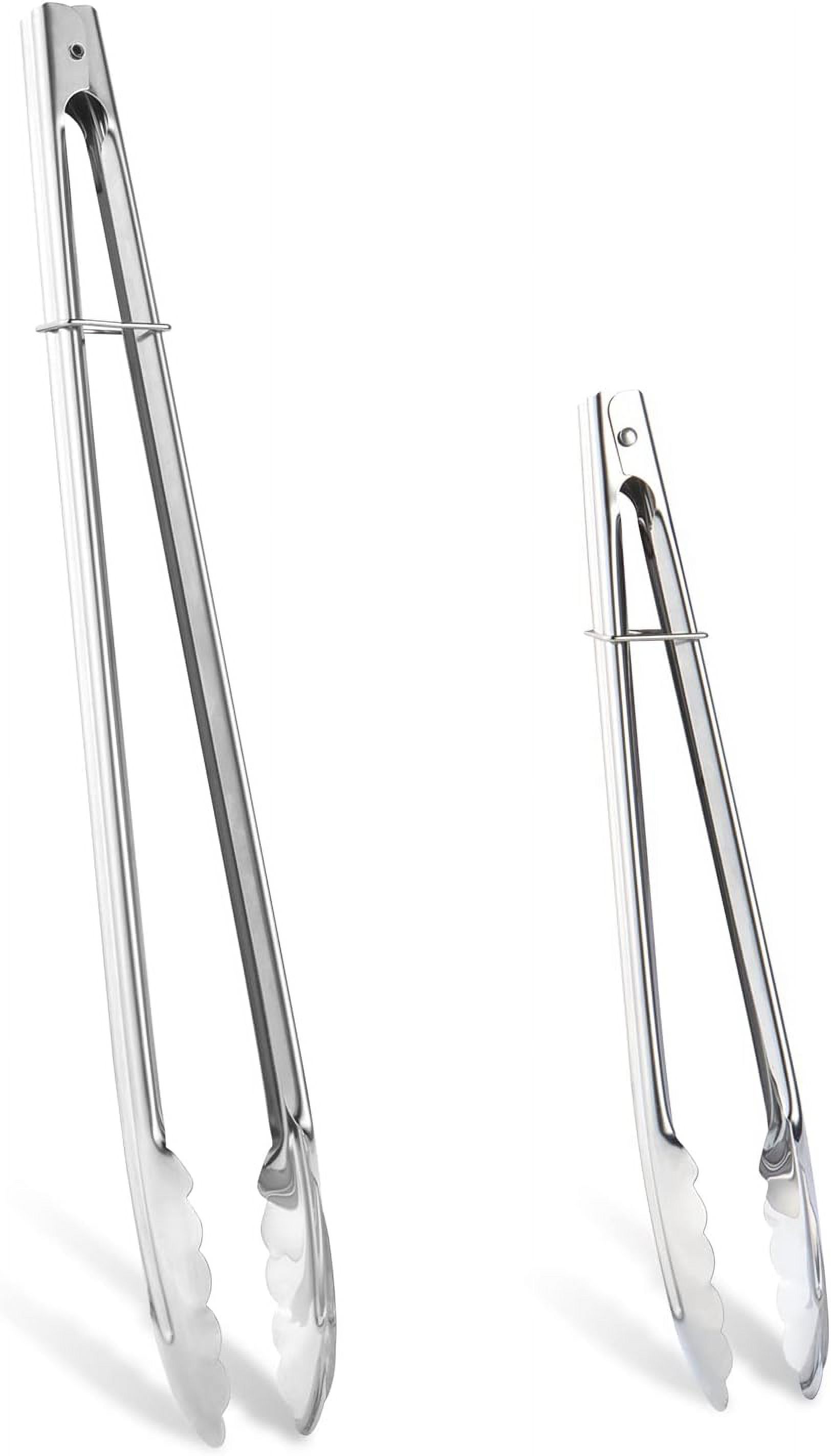 Kitchen Tongs. 12 inch and 16 inch Long BBQ Tongs for Serving Food ...