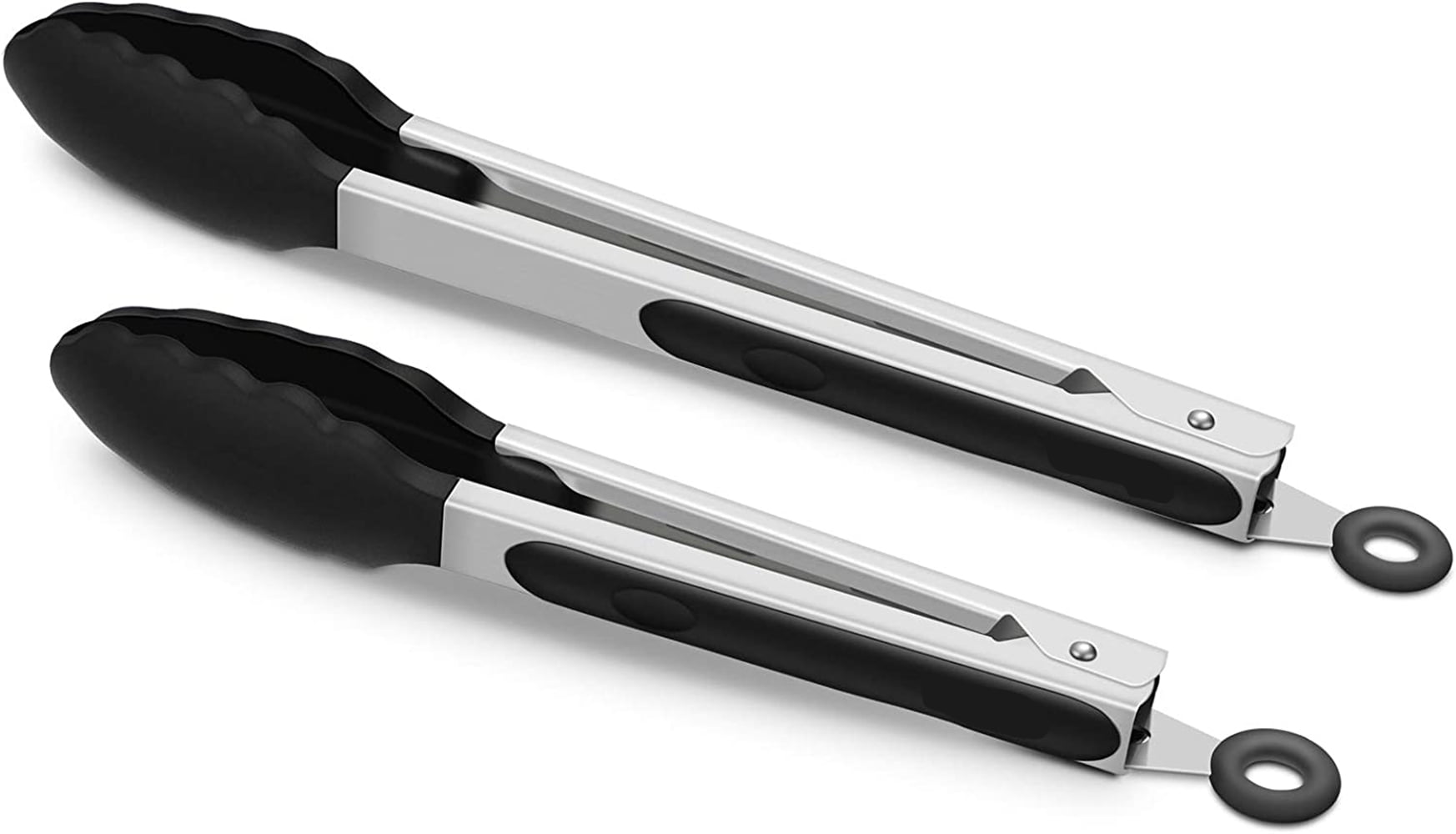 Kitchen Tongs with Silicone Tips - Stainless Steel tongs for cooking ...