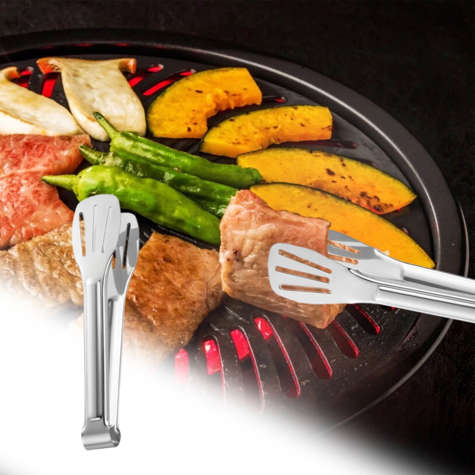 Kitchen Tongs for Cooking Stainless Steel, Steak Tongs Spaghetti Tongs ...