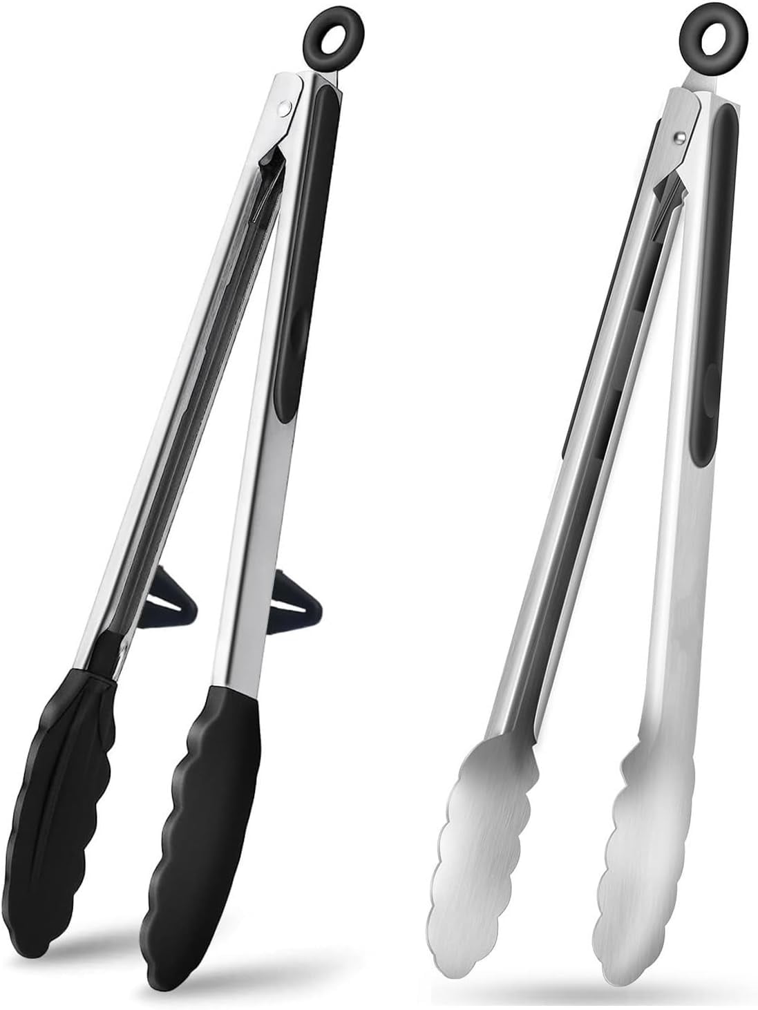 Kitchen Tongs with Silicone Tips 14 Inch Stainless Steel Metal Locking ...