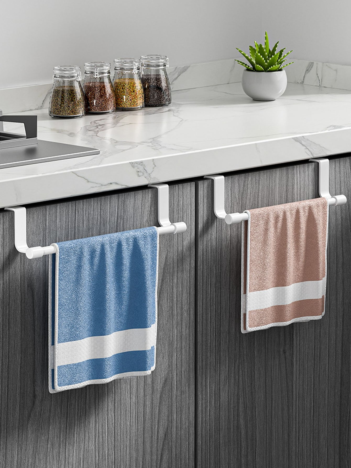 Kitchen Towel Holder,Over The Door Towel Rack Stainless Steel Over The ...