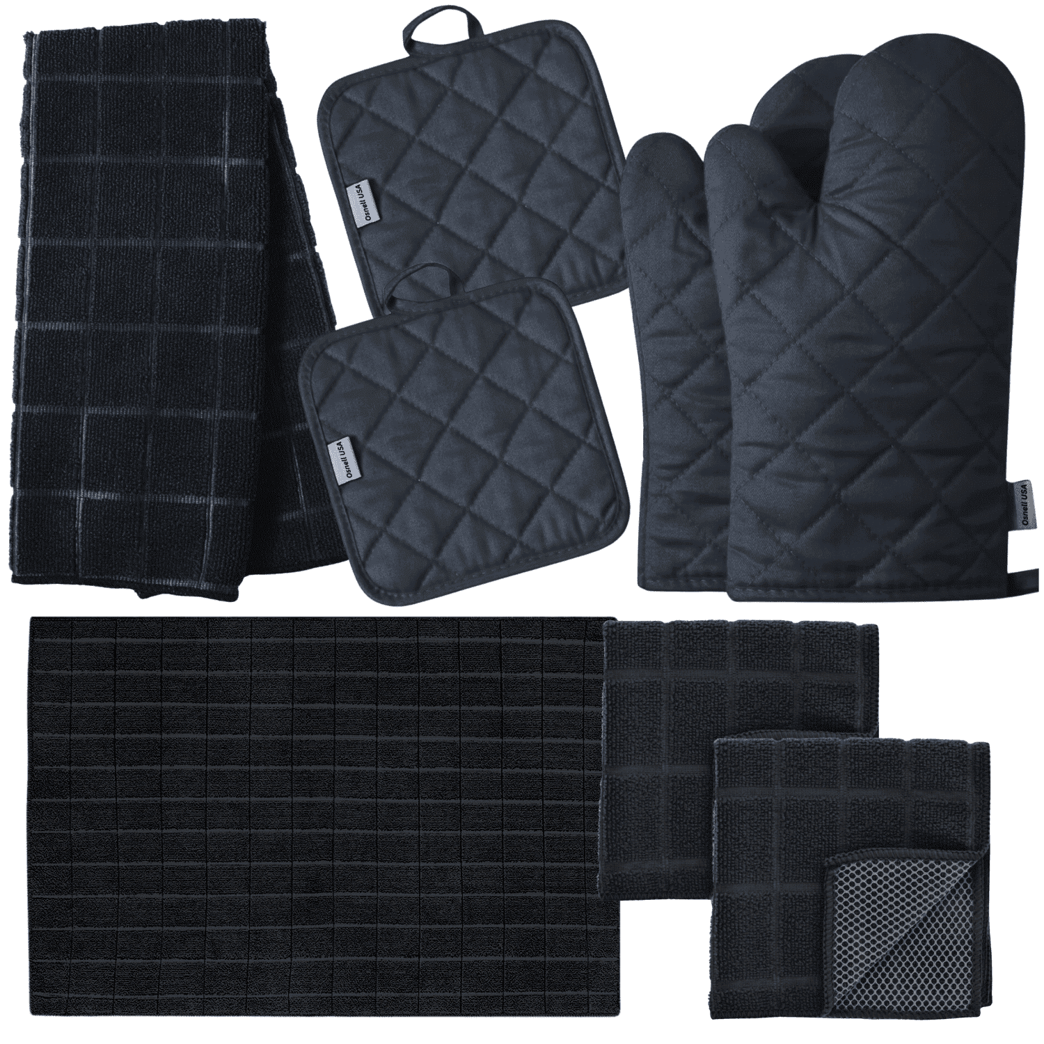 Osnell USA Culinary Kitchen Kit: Towel Set, 2 Pot Holders, Oven Mitt ...