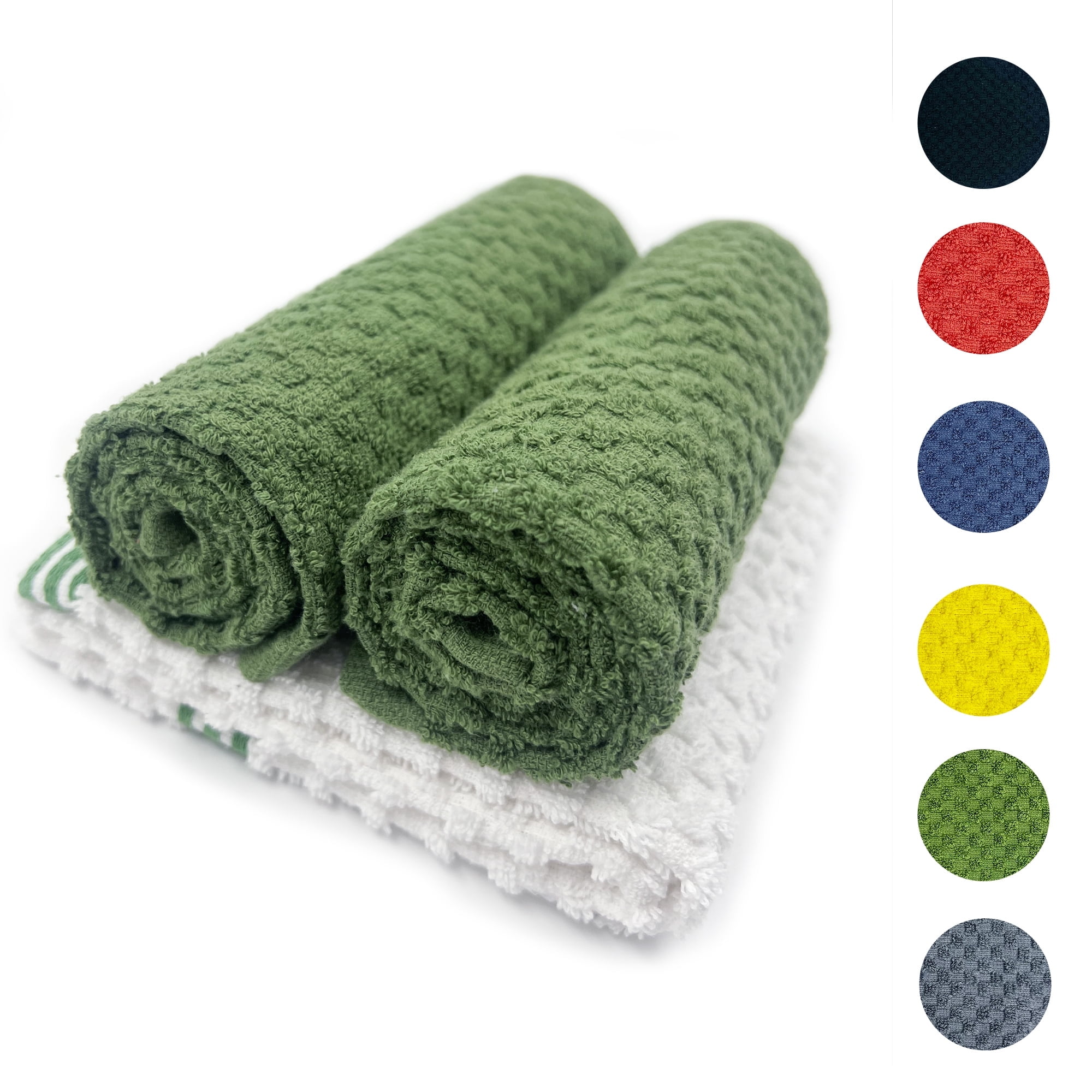 100% Cotton Kitchen Dish Cloths, Absorbent Quick Drying Dish Rags for Drying Dishes, Reusable ...