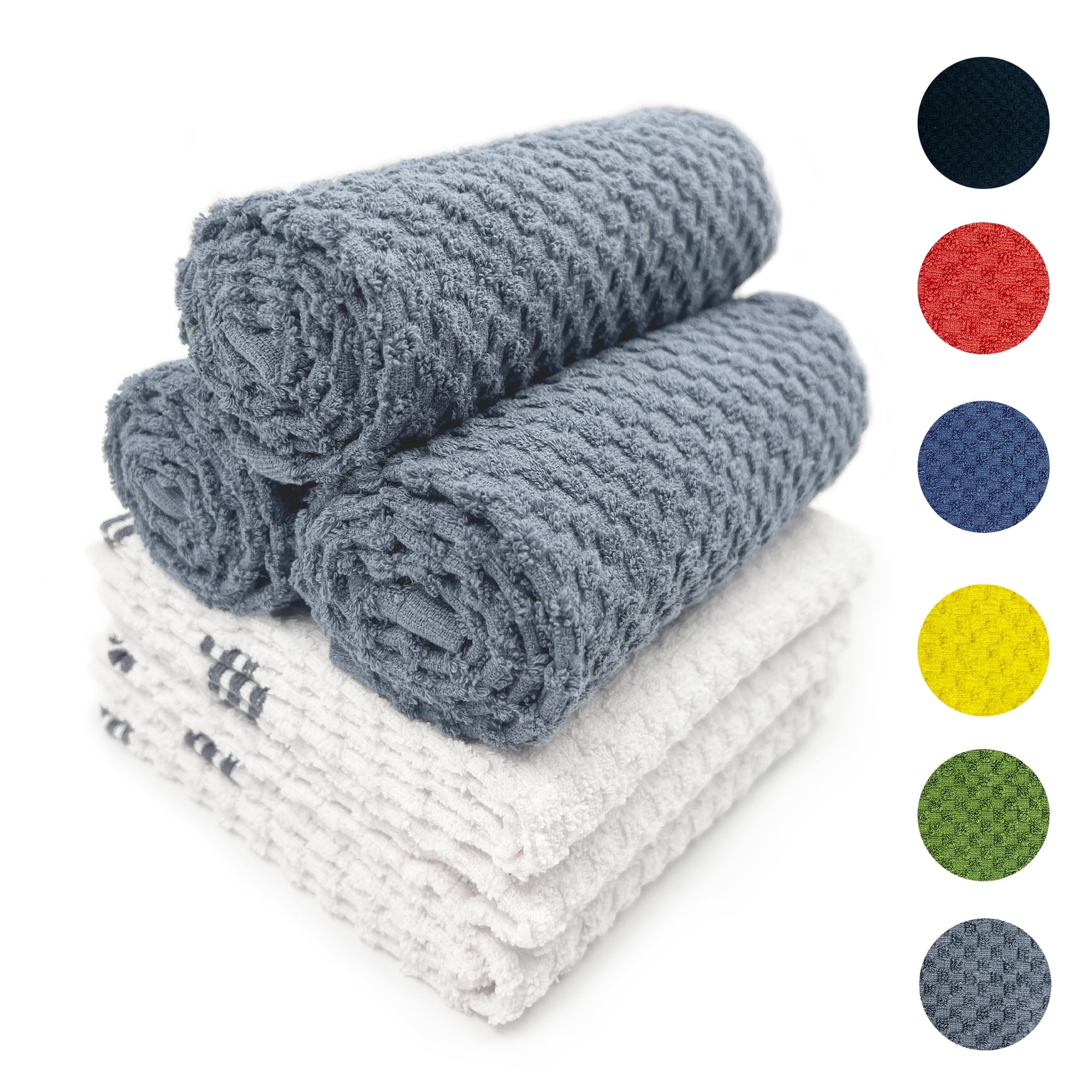 100% Cotton Kitchen Dish Cloths, Absorbent Quick Drying Dish Rags for ...