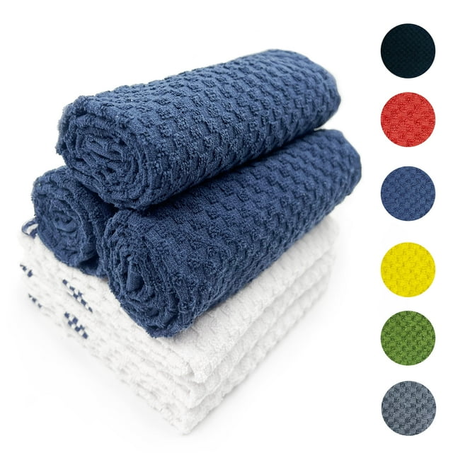 100% Cotton Kitchen Dish Cloths, Absorbent Quick Drying Dish Rags for Drying Dishes, Reusable ...