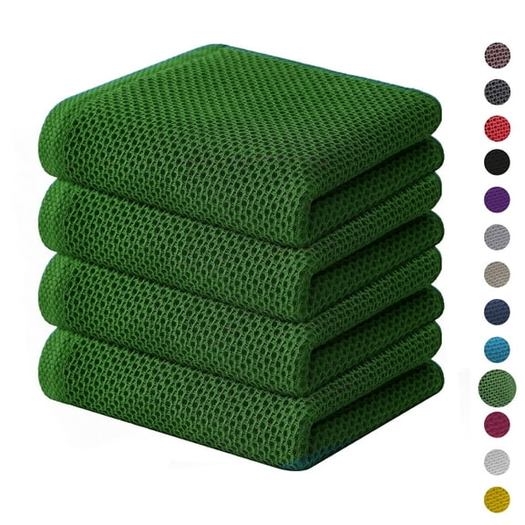 HCTSHG 100% Cotton Weave Kitchen Dish Cloths Ultra Cotton Waffle Weave ...