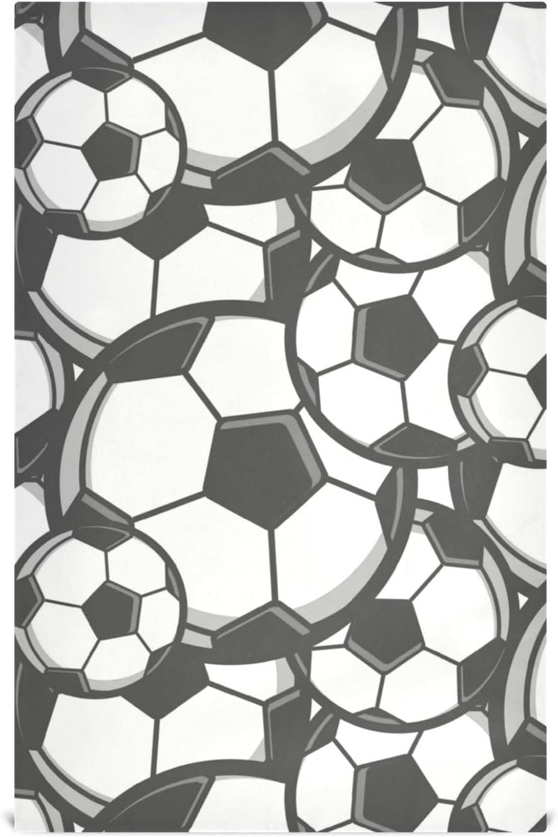 Kitchen Towels Black White Football Pattern Cleaning Towel Absorbent ...