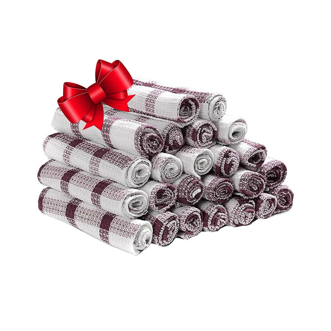 Shop LC Kitchen Towels Dish Cloths | Set of 24 | 100% Cotton | 12 x 12 ...