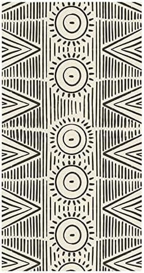 Kitchen Towels Dish Towel Set of 2 Retro Mid Century Tribal Totem Absorbent Hand Towels Cleaning ...