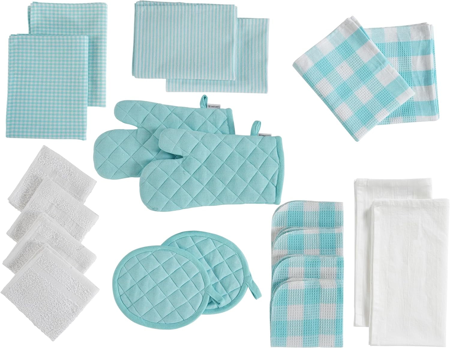 Kitchen Towels And Dishcloths Sets - 20Pc Kitchen Towel Set, 350 Degree ...