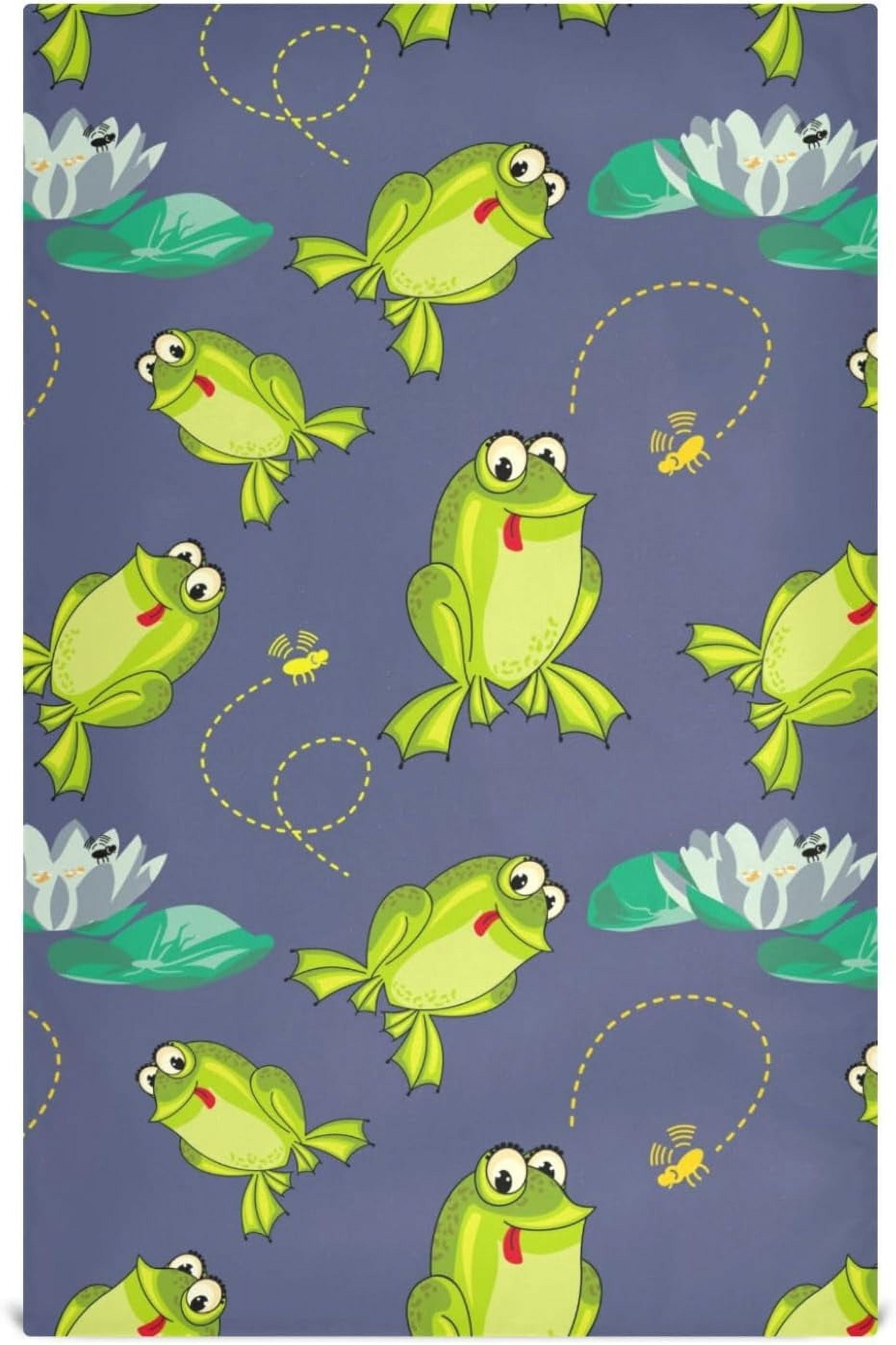 Kitchen Towels Green Frogs Pattern Pattern Cleaning Towel Absorbent ...