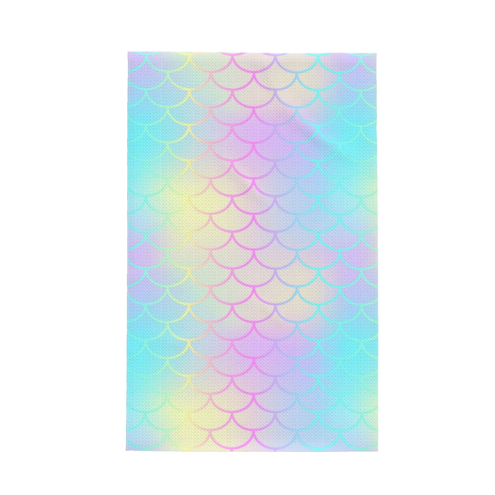 Kitchen Towels - Pink Romantic fish scale Absorbent Quick Drying Dish ...