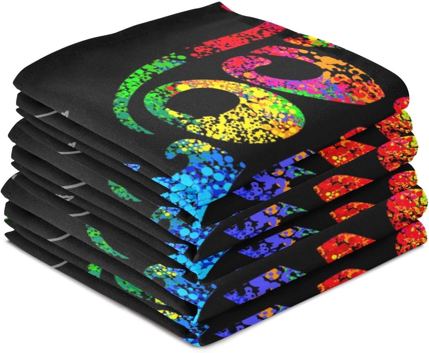Kitchen Towels Rainbow Peace Love Sign Pattern Cleaning Towel Absorbent ...