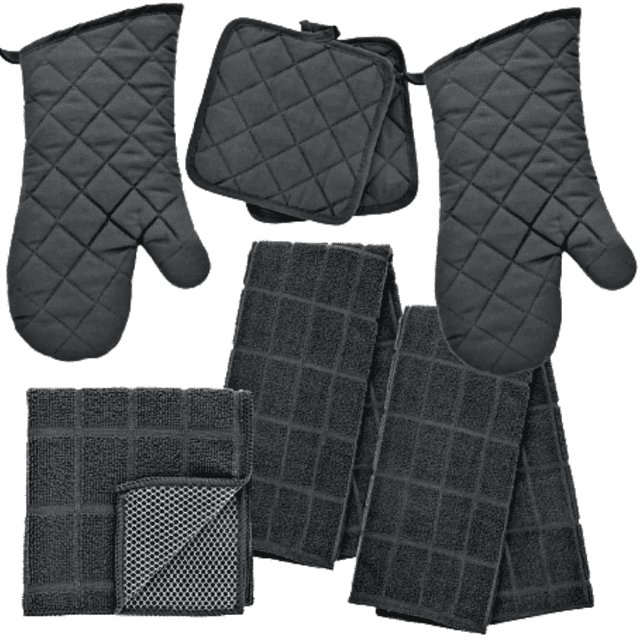 Kitchen Towels Set 2 Dish Towels, 2 Dish Cloth Scrubbers, 2 Potholders ...