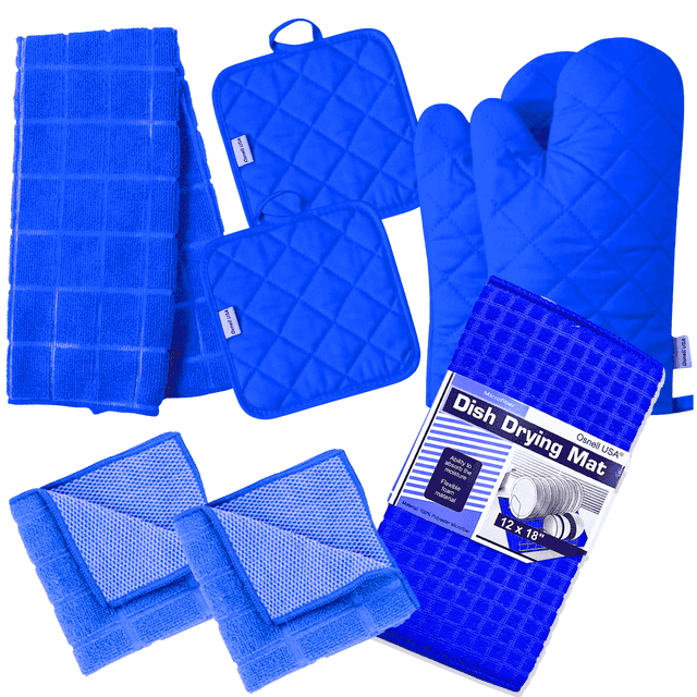 Kitchen Towels - Set Includes: 2 Oven Mitts, 2 Kitchen Towel, 2 Dish ...