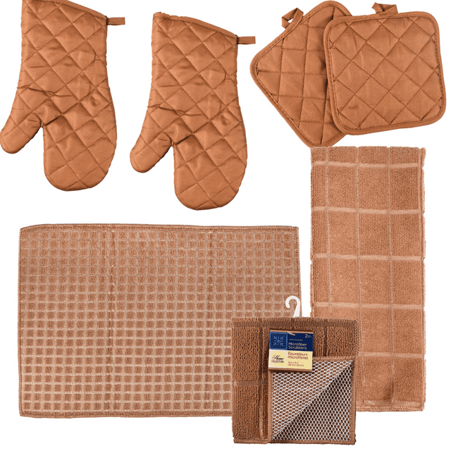 Kitchen Towels - Set Includes: 2 Oven Mitts, 2 Pot Holder, 1 Kitchen ...