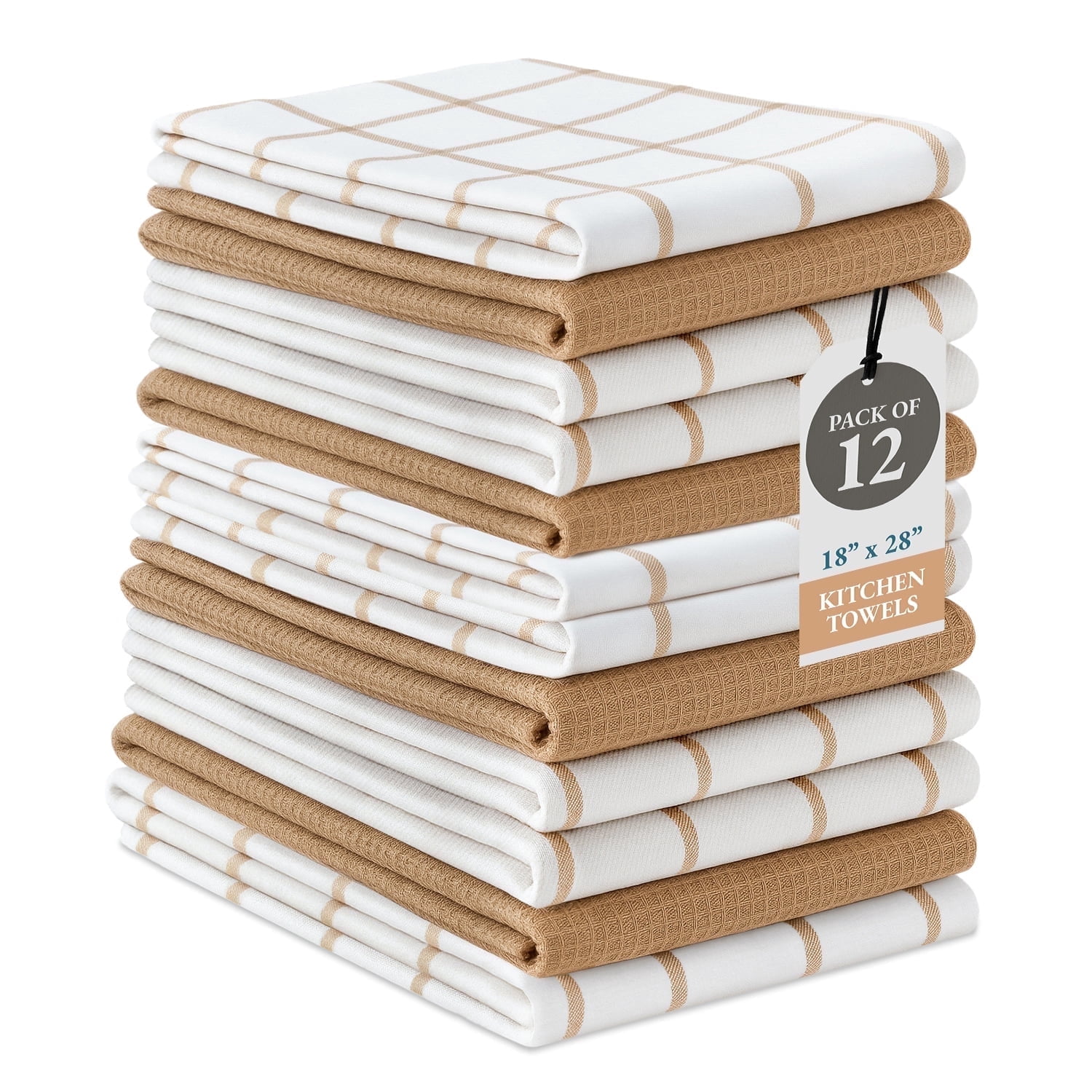 Casa Platino Oversize Kitchen Towels Set - 12 Pack Cotton Dish Cloths ...