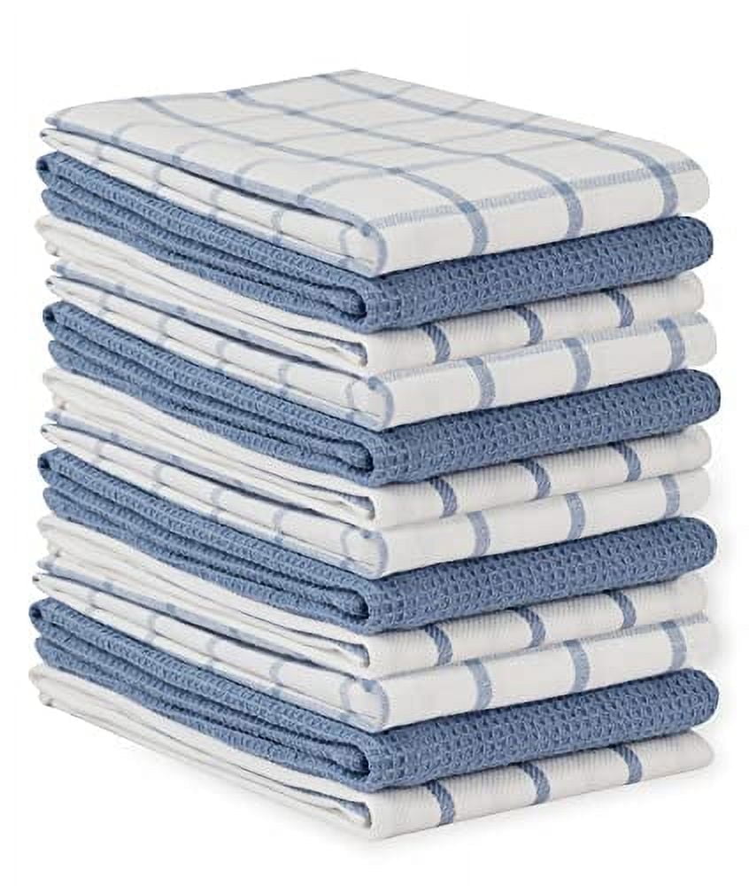 Kitchen Towels Set - Pack of 12 Cotton Dish Towels for Drying Dishes ...