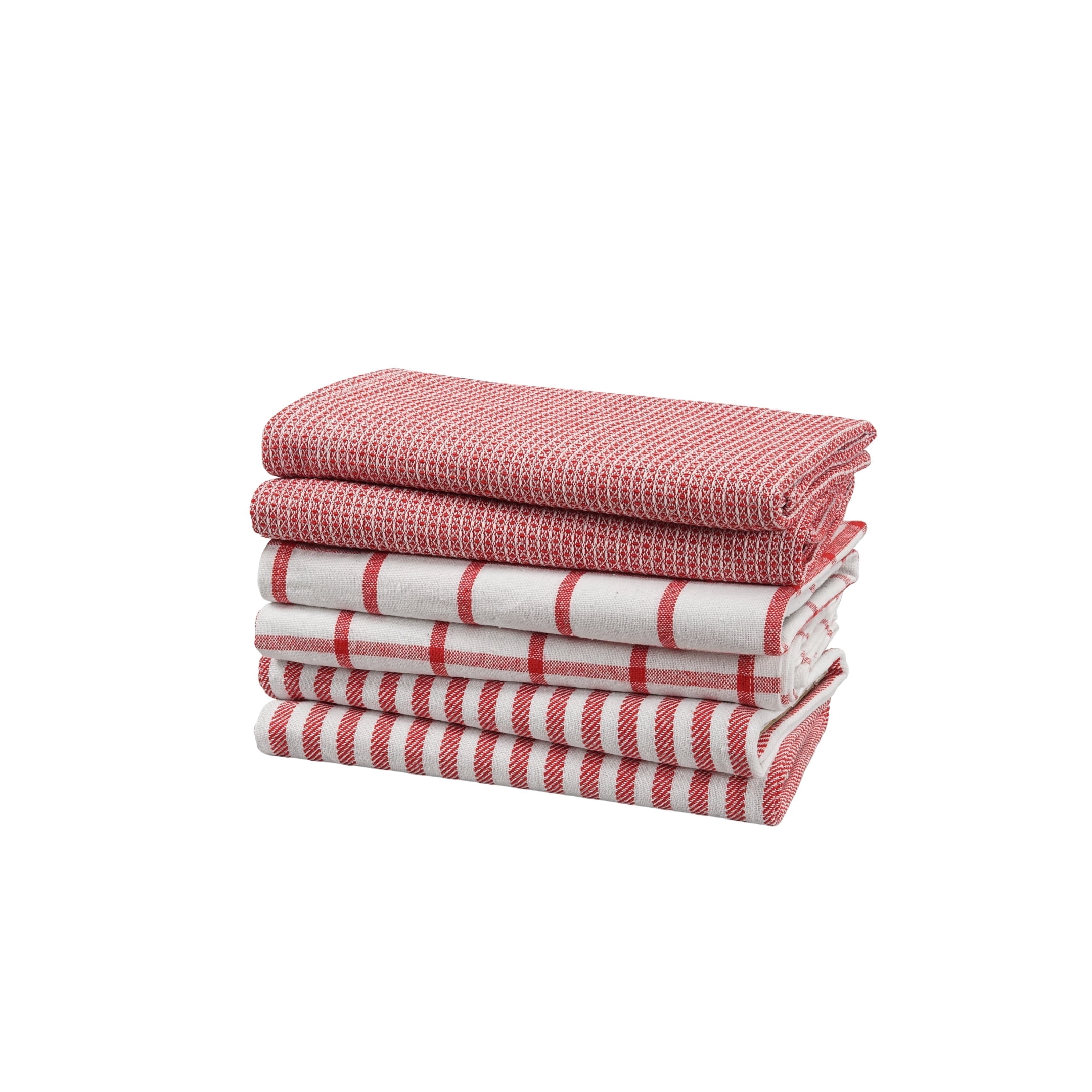 Kitchen Towels Set - Pack of 6 Cotton Dish Towels for Drying Dishes, 18 ...