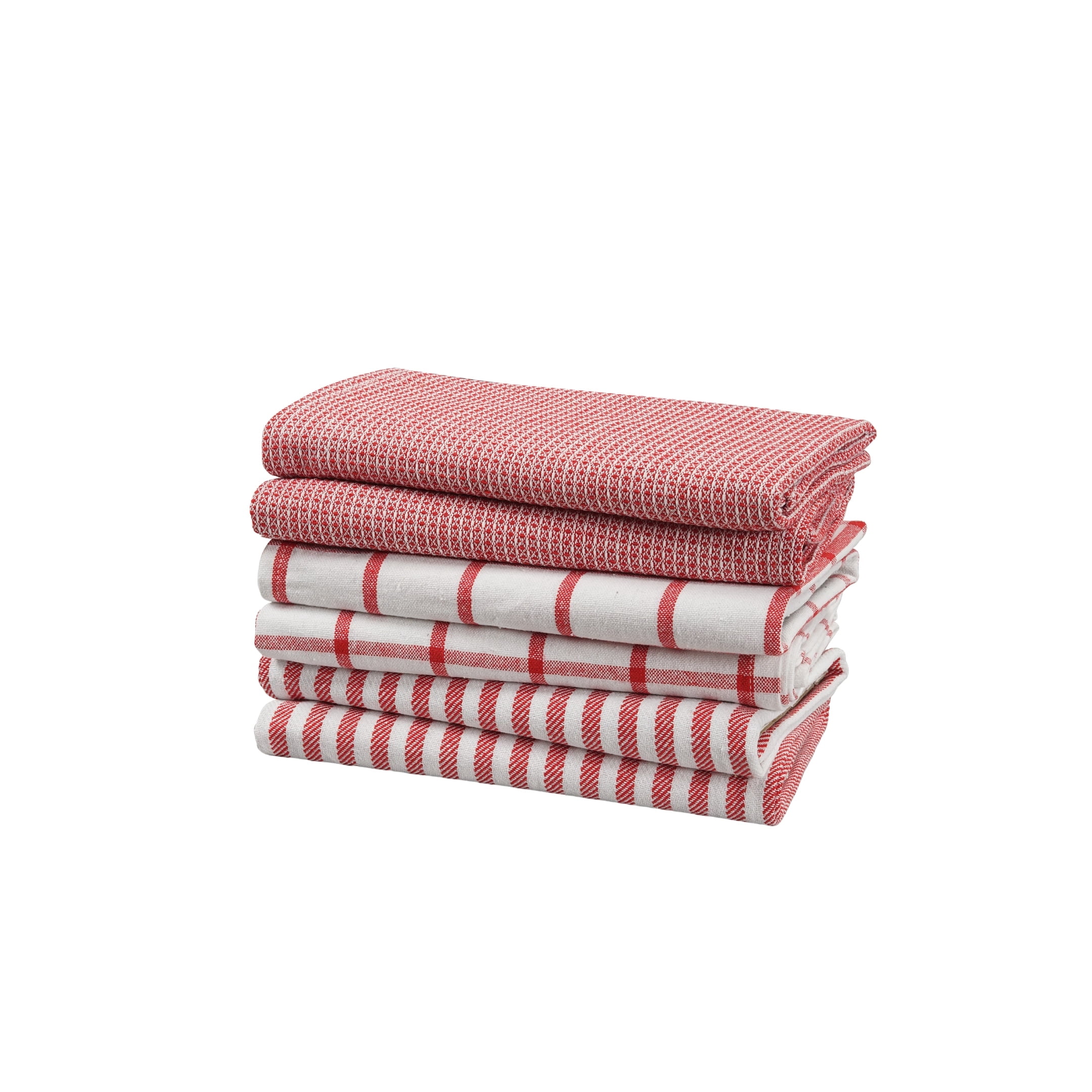Kitchen Towels Set - Pack of 6 Cotton Dish Towels for Drying Dishes, 18 ...