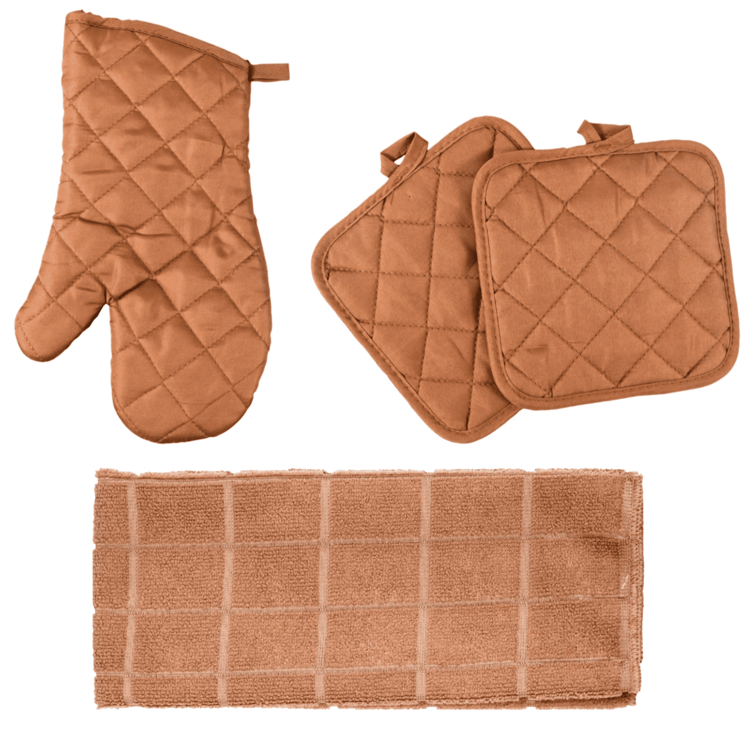 Kitchen Towels Set - Towel Linen Set - Includes: 1 Oven mitt, 2 Pot ...