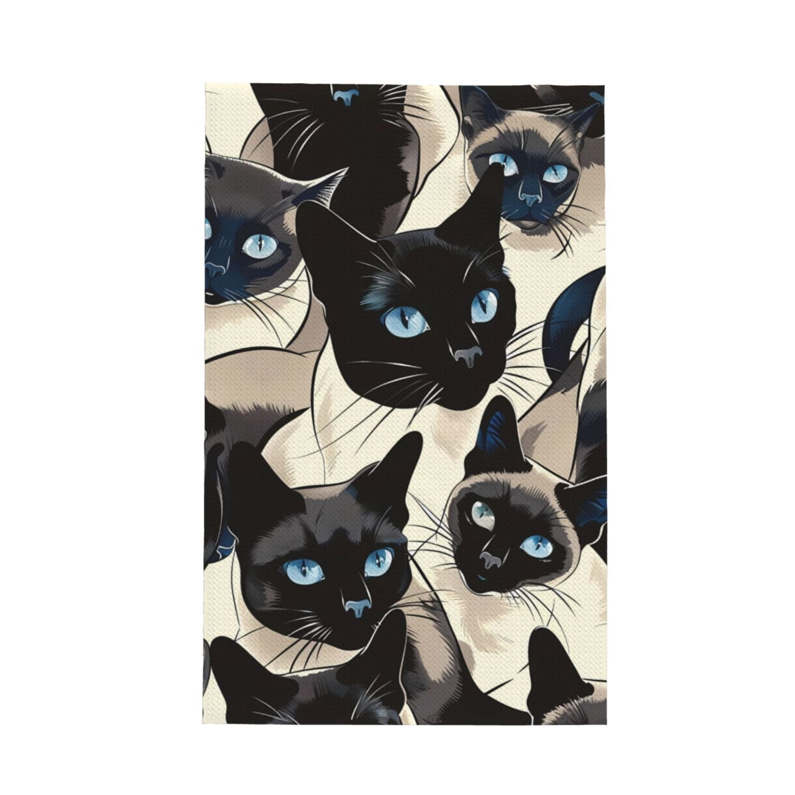 Kitchen Towels - Siamese Cat Blue Eyes Pattern Absorbent Quick Drying ...
