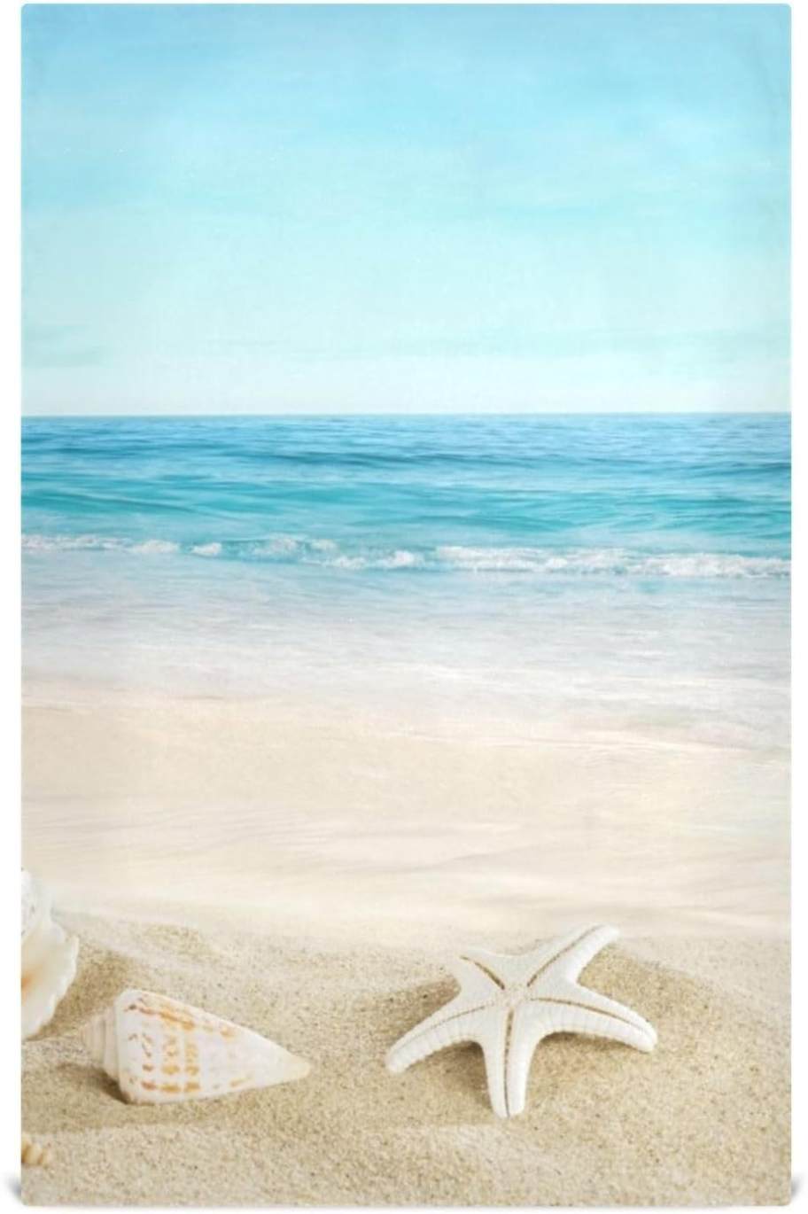Kitchen Towels Starfish Shell Summer Beach Pattern Cleaning Towel ...