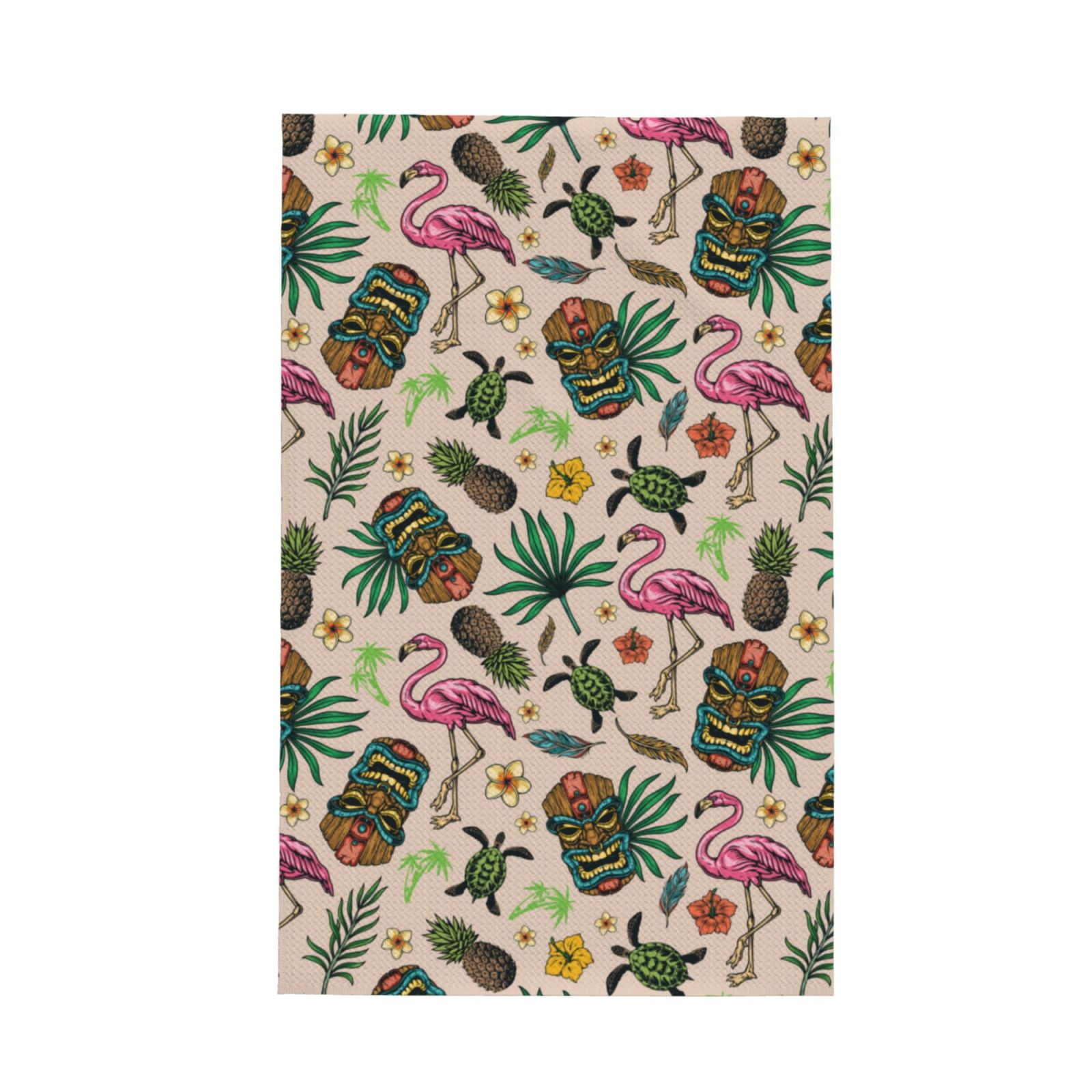 Kitchen Towels Tropical Mask Flamingo Waffle Soft Dish Towels, Super ...