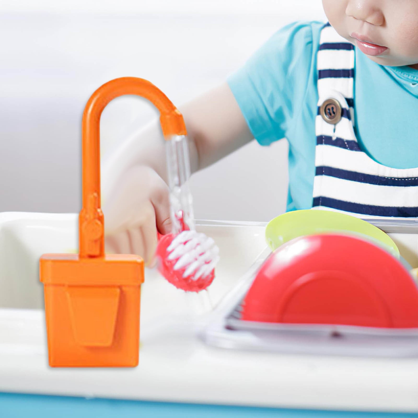 Kitchen Toy Realistic Water Faucet Play Set for Children Trough Faucet ...