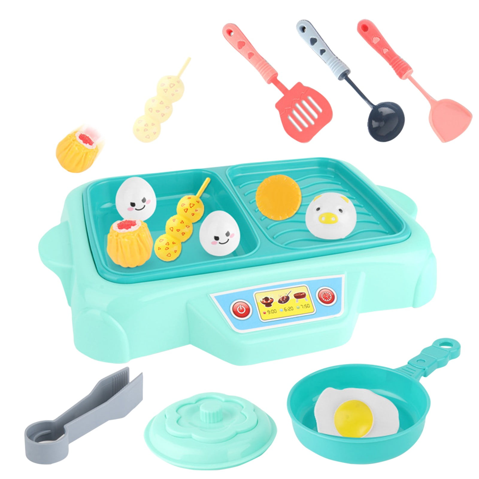 Kitchen Toy Set for Kids - Interactive BBQ Grill with Music Lights and ...