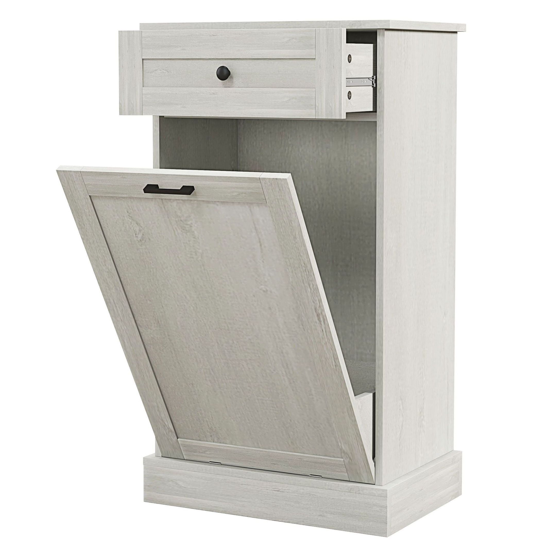 Kitchen Trash Bin Cabinet, Free Standing Tilt Out Garbage Storage with ...
