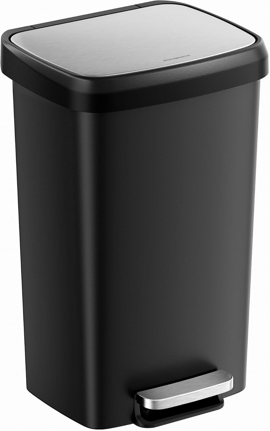 Kitchen Trash Can, 12-Gallon (45 L) Garbage Can with Stainless Steel ...