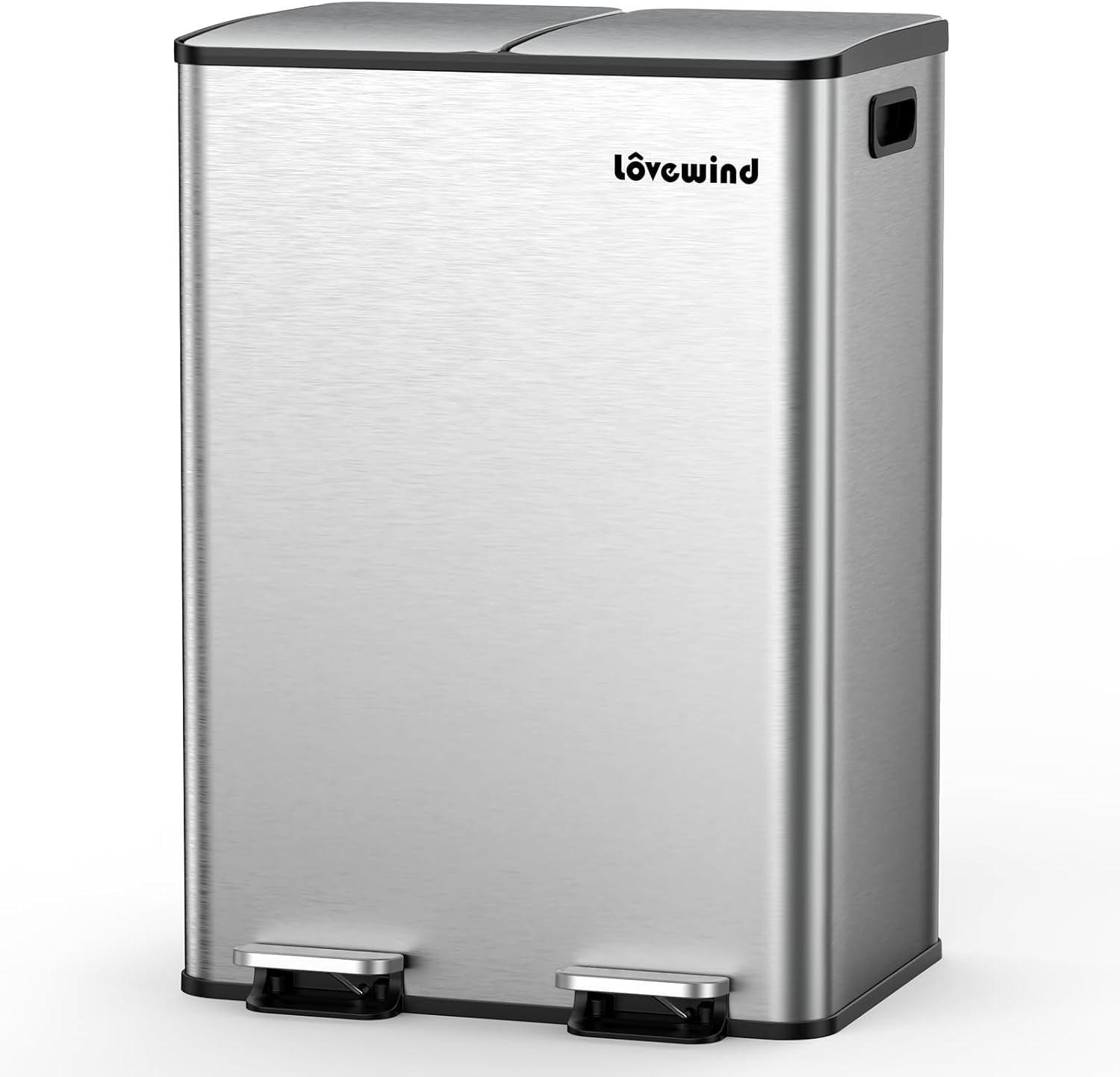 Kitchen Trash Can, 2 x 8 Gallon (2 x 30 L) Stainless Steel Trash and ...