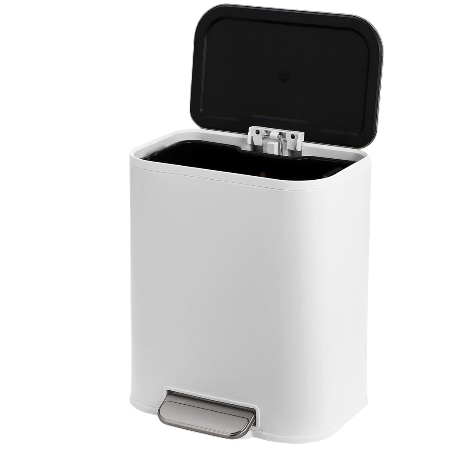 Kitchen Trash Can with Lid, Stainless Steel Garbage Can with Foot Pedal ...