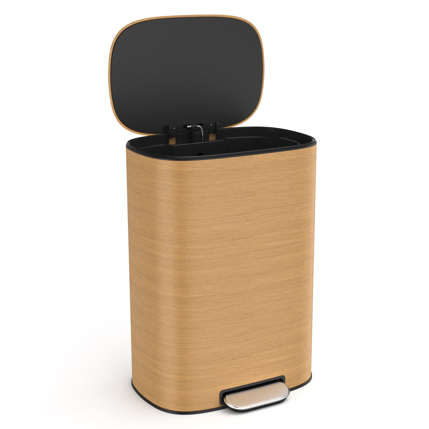 Kitchen Trash Can, Smudge Resistant Rectangular Trash With Soft-Close ...