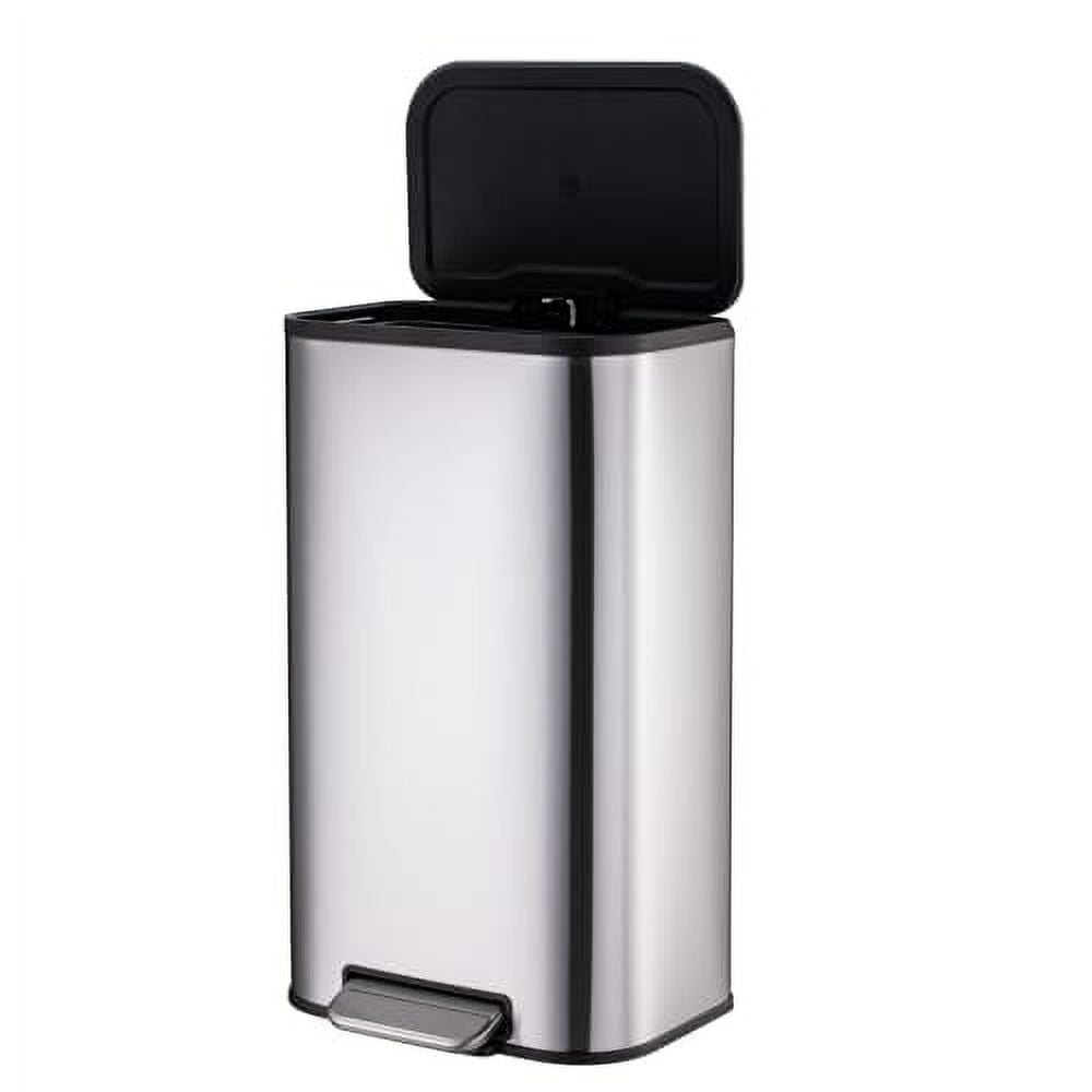 Kitchen Trash Can, Stainless Steel 50 Liter / 13 Gallon Garbage Can ...