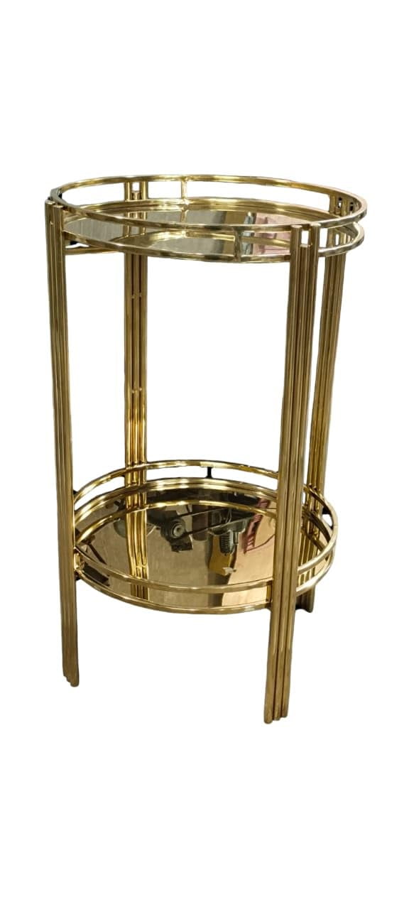 Kitchen Trolley Island Rolling Serving Carts Metal Frame Round Trolley ...