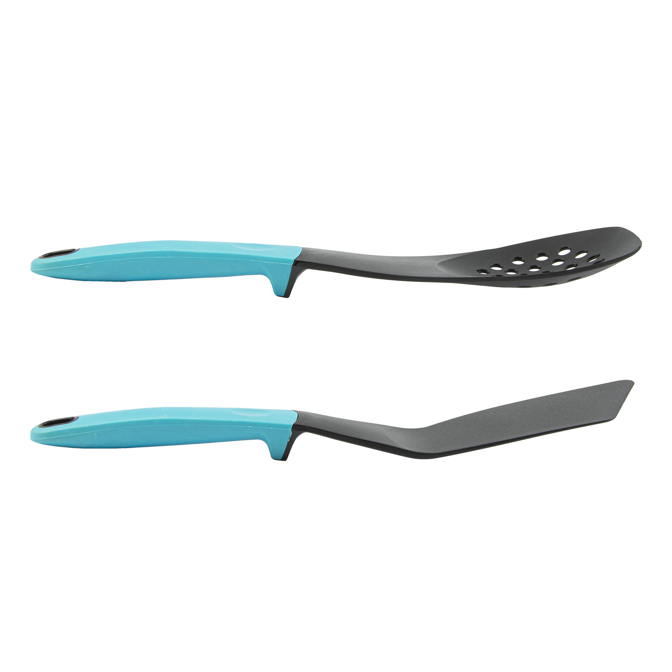 Kitchen Turner and Slotted Spoon with Integrated Counter Rest in Black ...