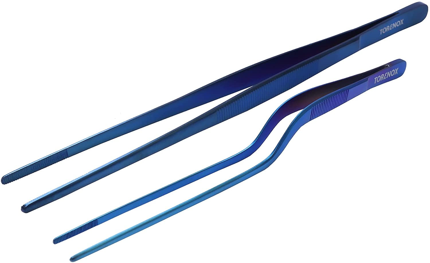 Kitchen Tweezers 10 Inch Straight and 8 Inch Offset - Culinary Precision Tongs Professional ...