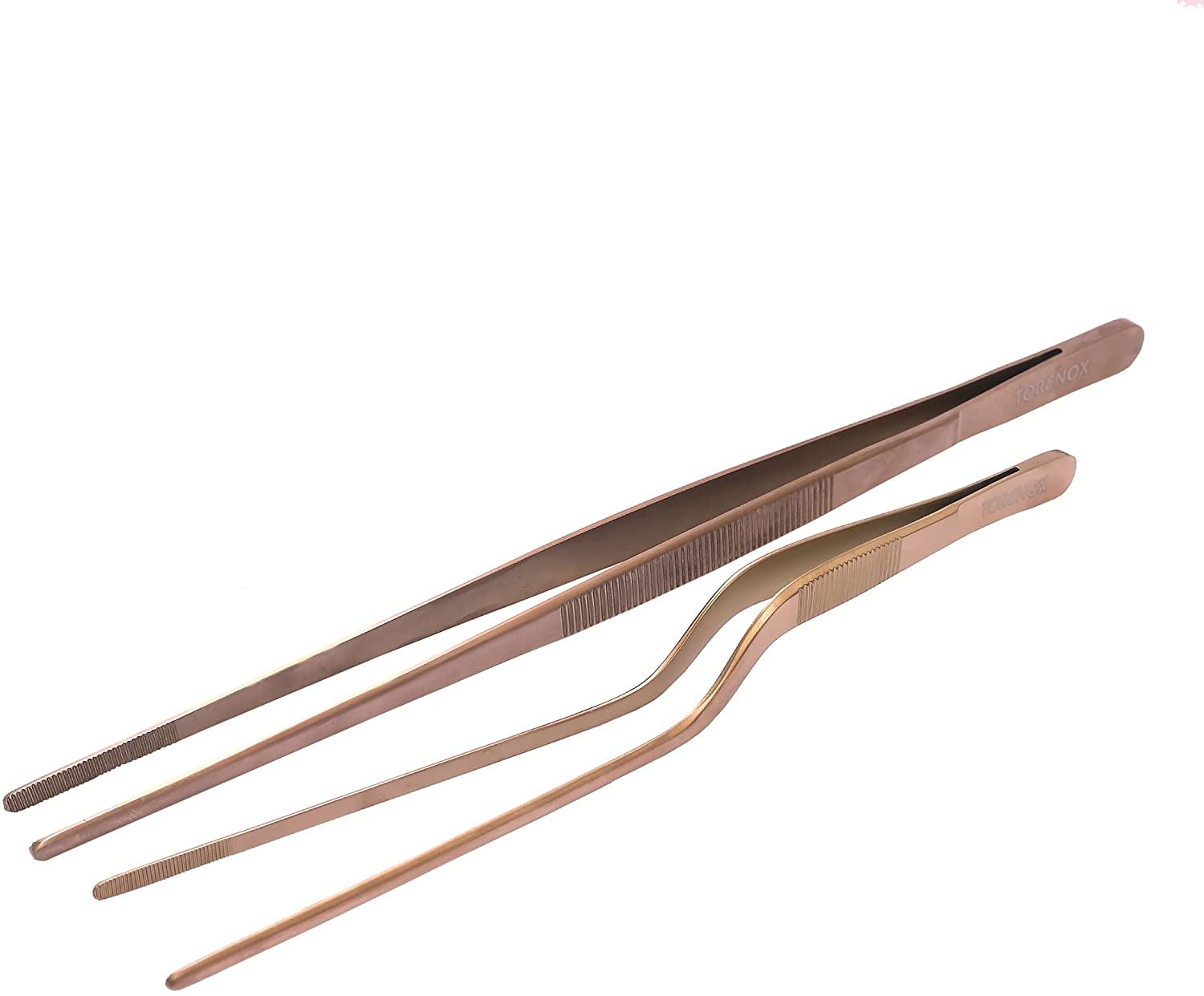 Kitchen Tweezers 10 Inch Straight and 8 Inch Offset - Culinary ...