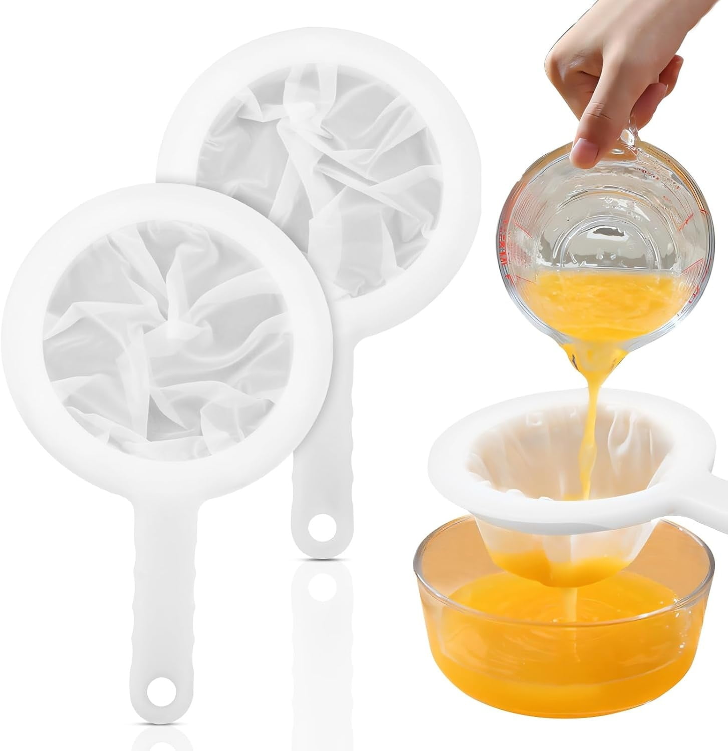 Kitchen Ultra-Fine Nylon Mesh Strainer I Plastic Sieve Fine Mesh Filter ...