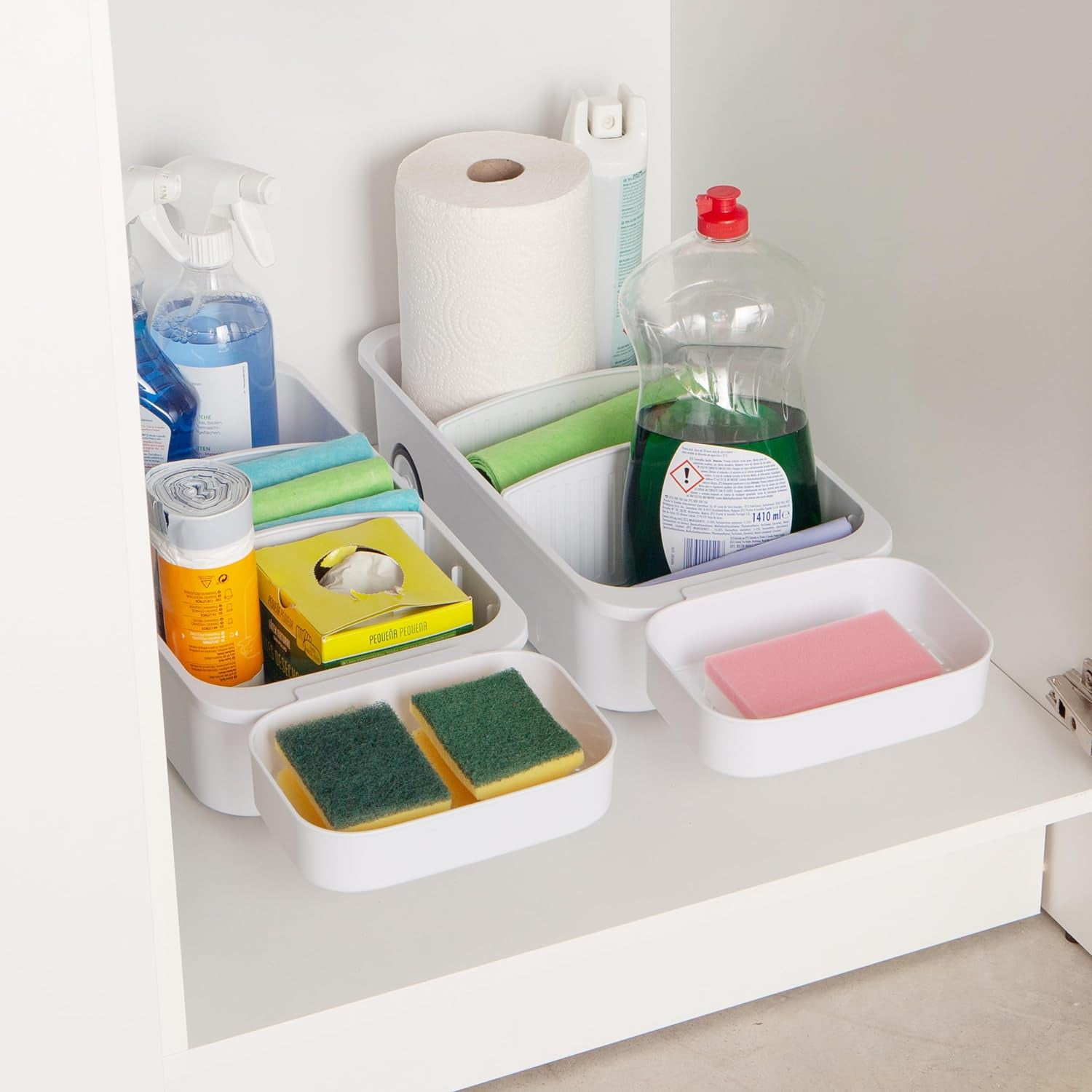 Kitchen Under Sink Organizer Pull out Cleaning Supply Organizer Cabinet ...