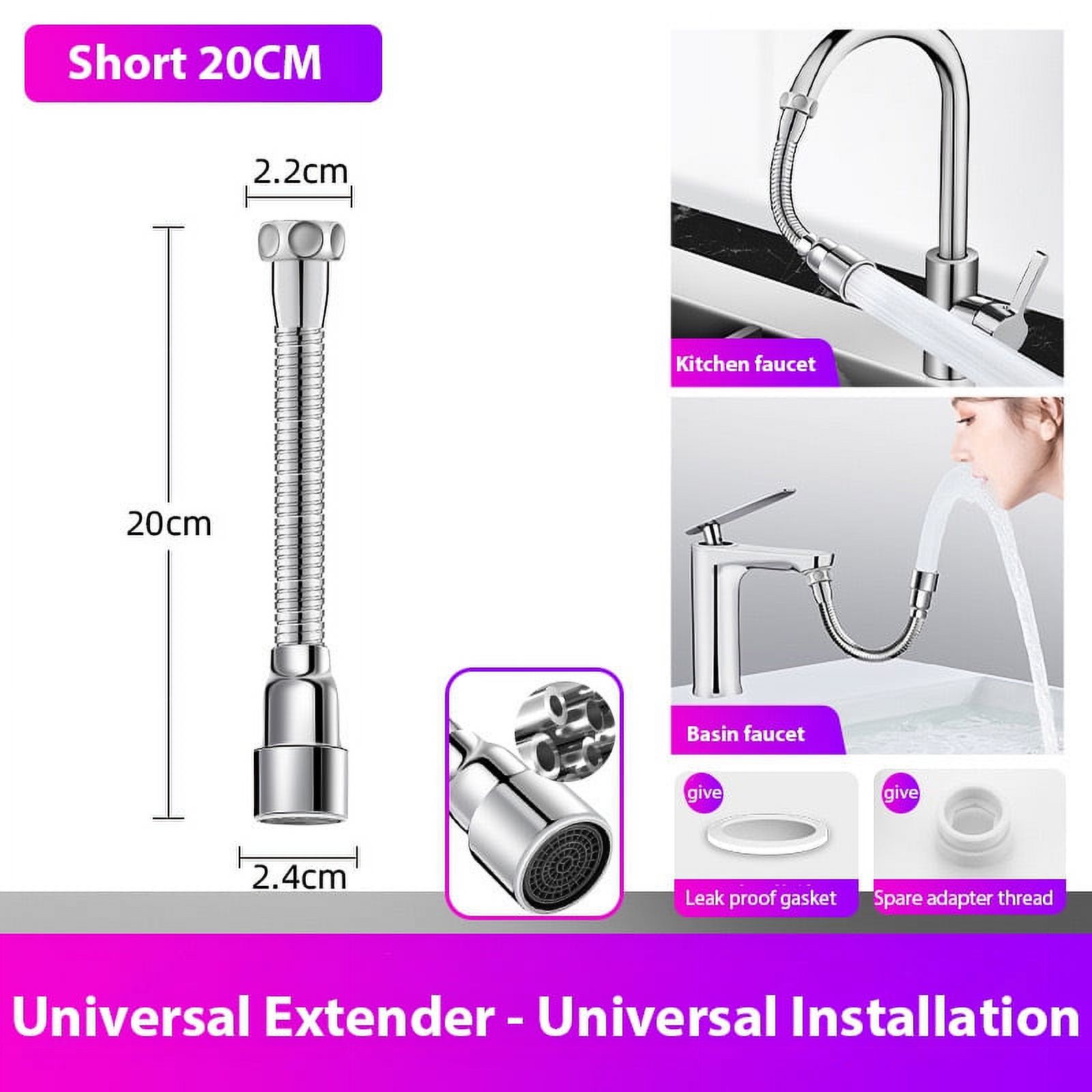 Kitchen Universal Faucet Extenders Tube 360 Rotation Anti-Splash Head ...