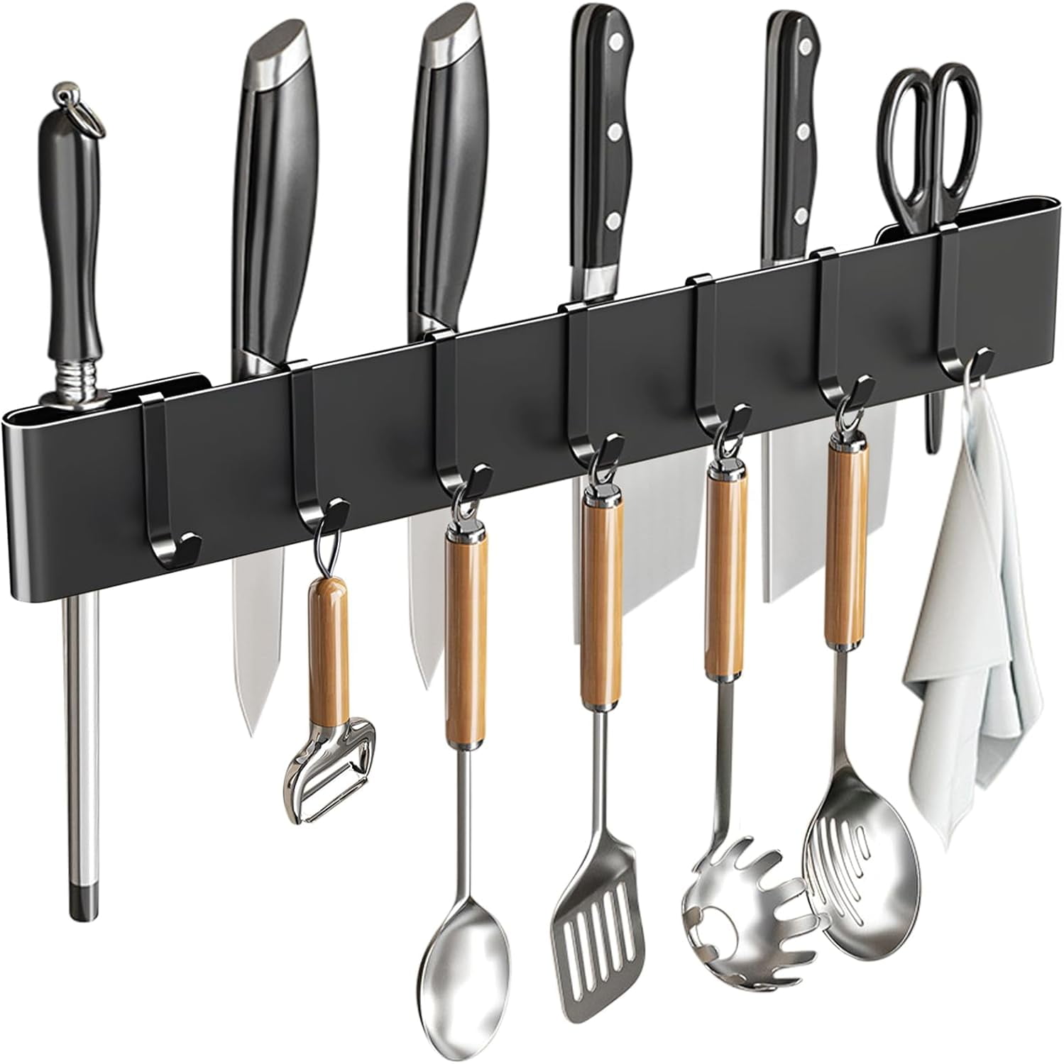 Kitchen Utensil Hanger-Utensil Hanger Wall Mount Holder Hanging Rack,7 ...