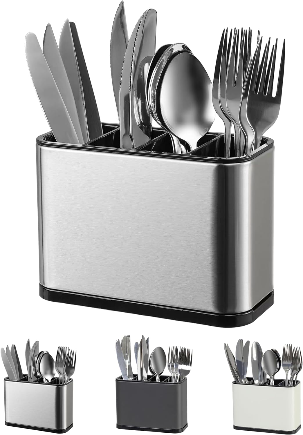 Kitchen Utensil Holder For Counter Organizer Stainless Steel 4 ...