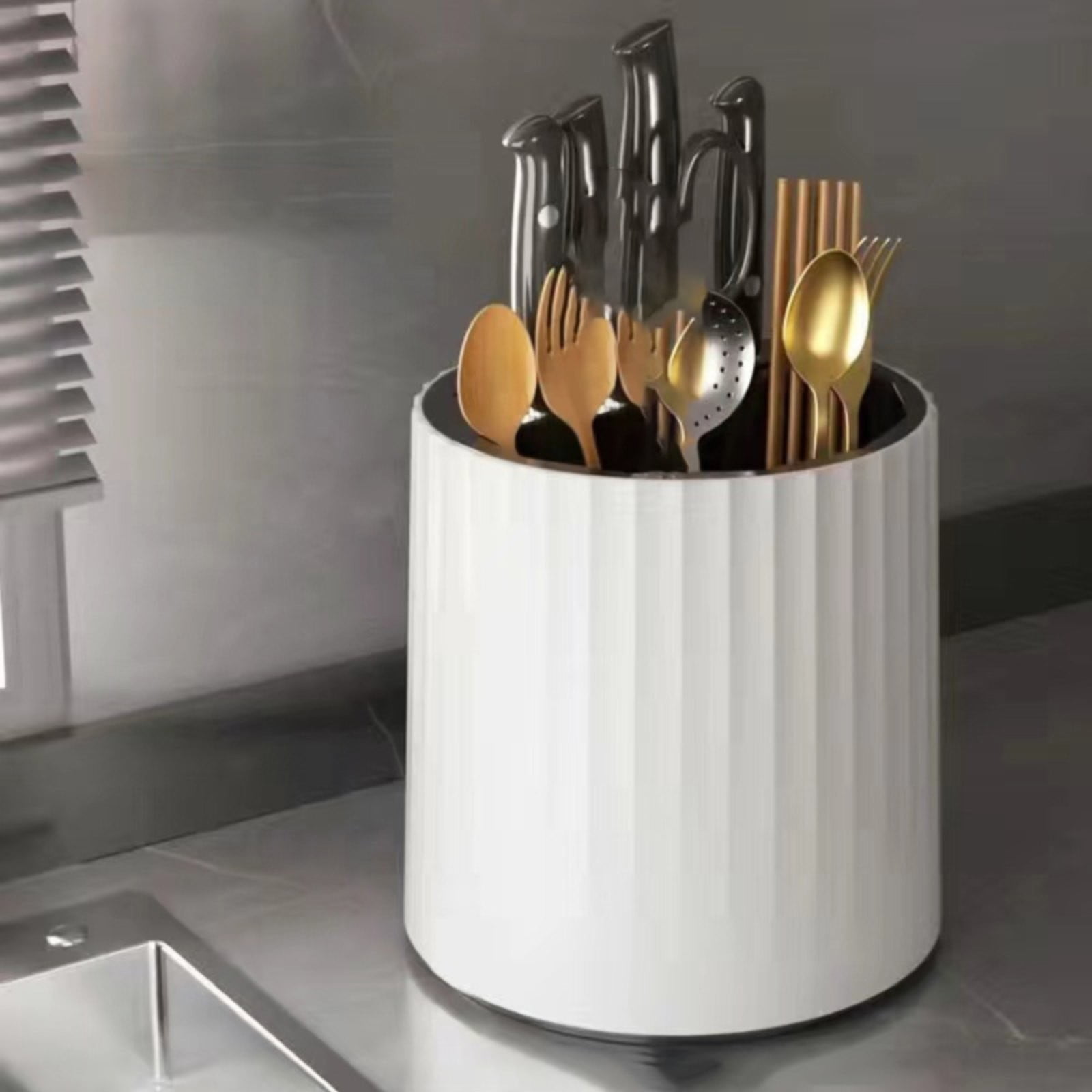 Kitchen Utensil Holder for Countertop, Modern Large PP Cooking Utensil ...
