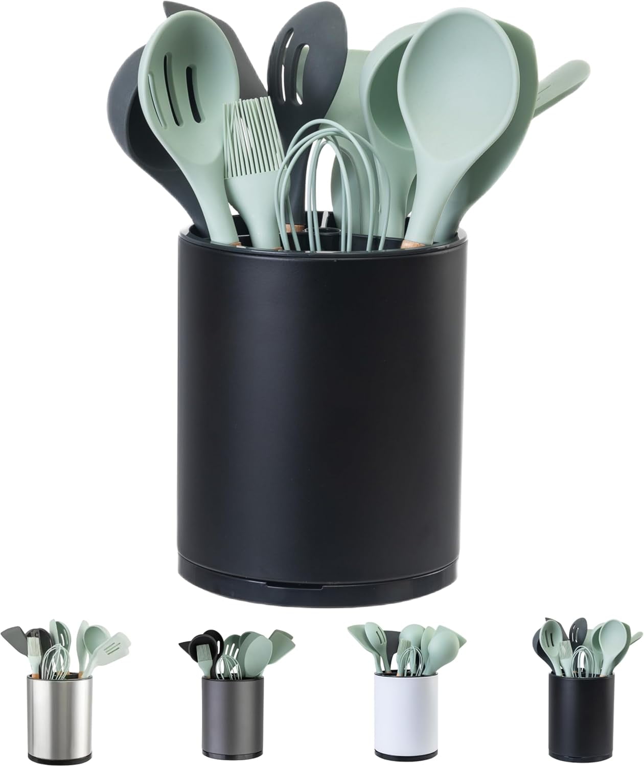 Kitchen Utensil Holder Extra Large 360°Rotating For Counter Organizer ...