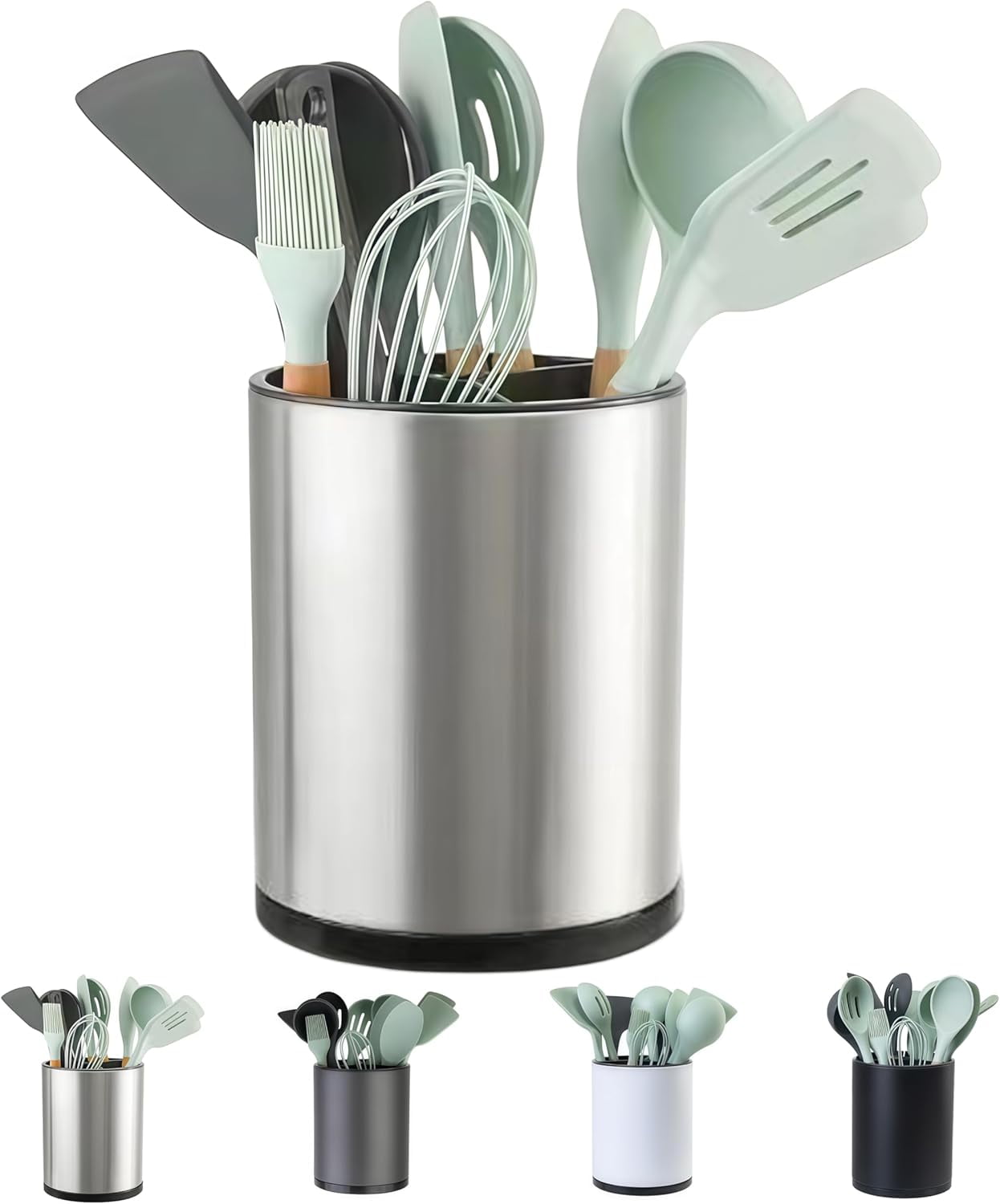 Kitchen Utensil Holder Extra Large 360°Rotating For Counter Organizer ...