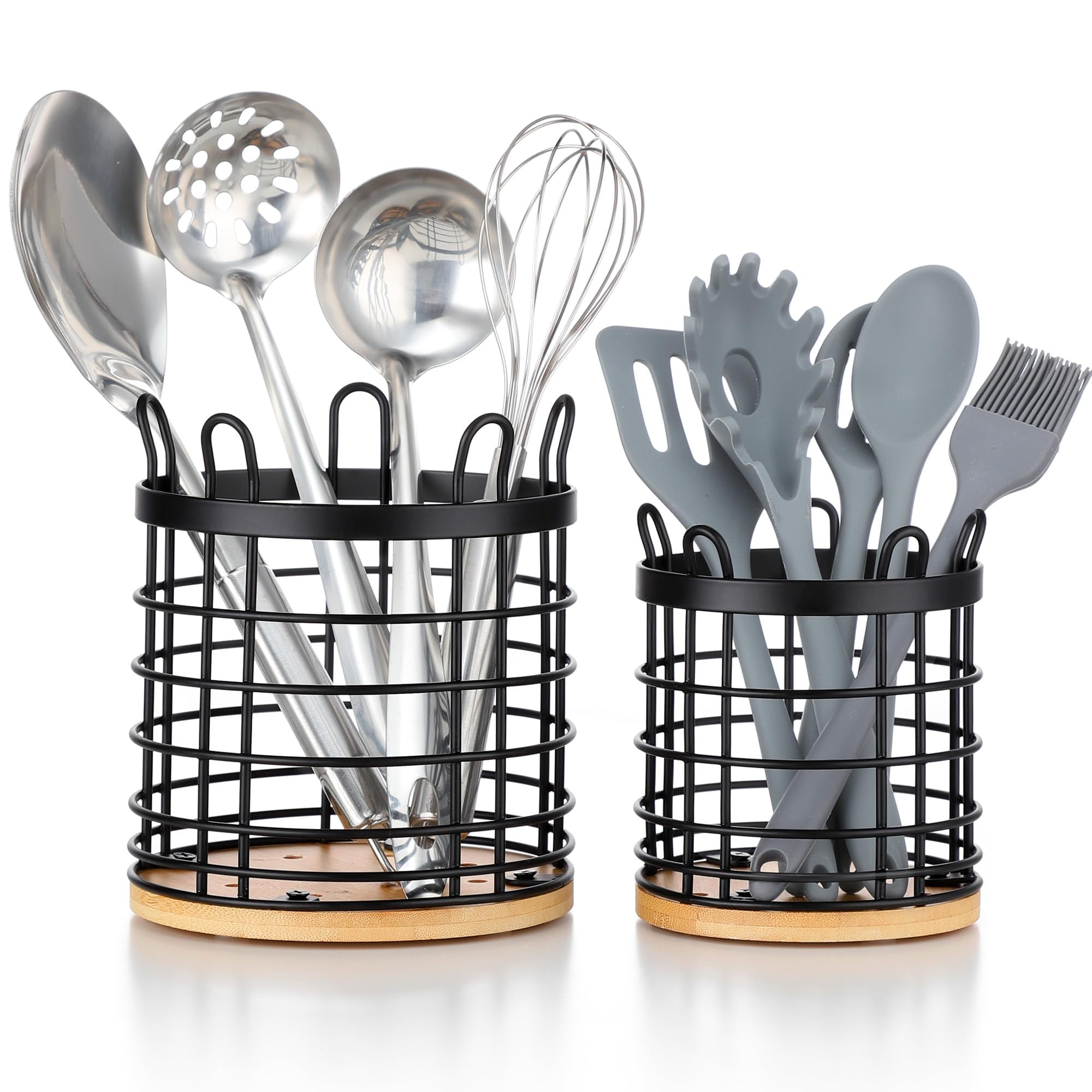 Kitchen Utensil Holder Set of 2, Utensil Holder for Kitchen Counter, 5. ...