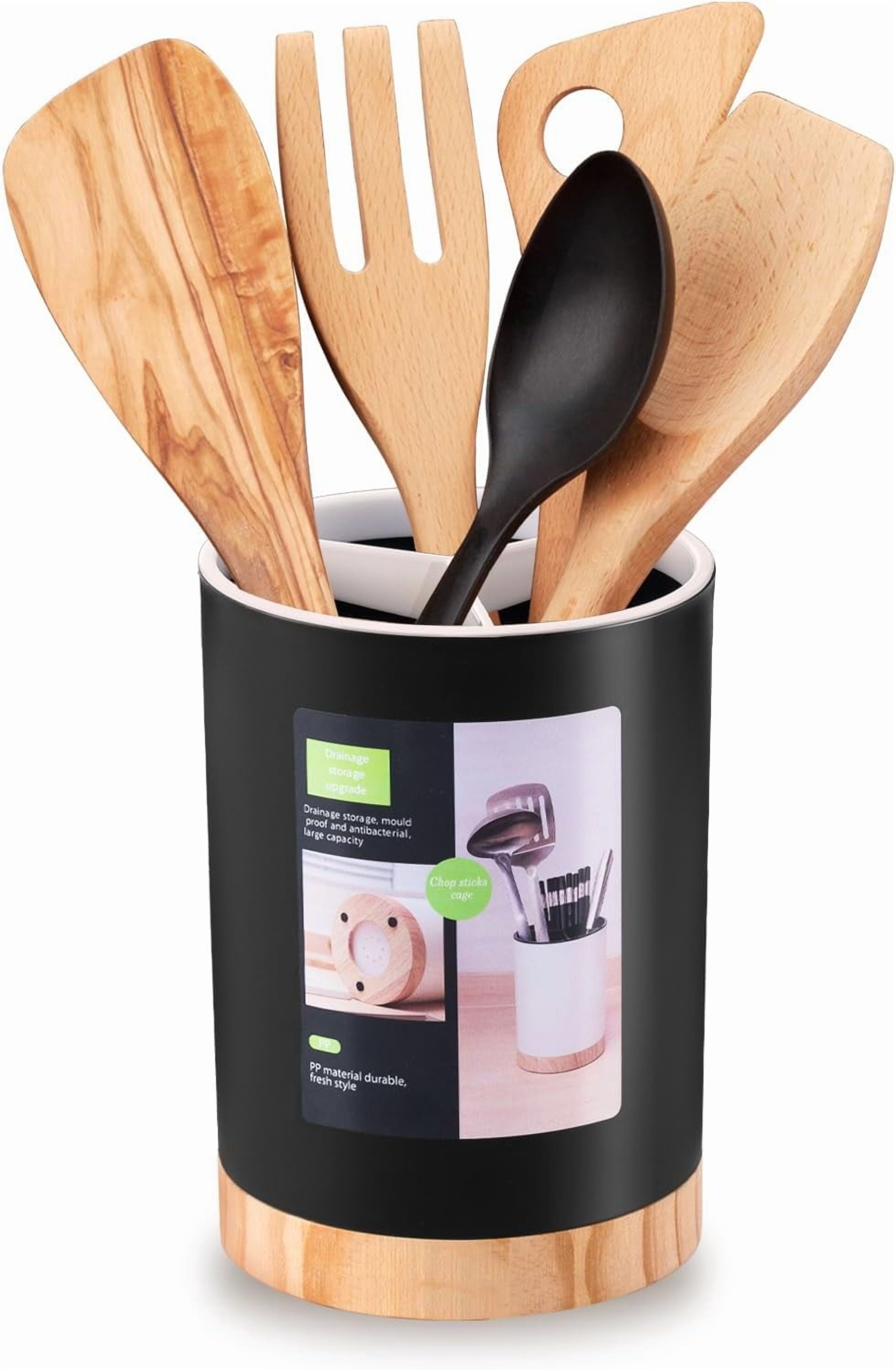 Kitchen Utensil Holder Tableware Storage Bucket, Spoon Chopsticks Fork ...